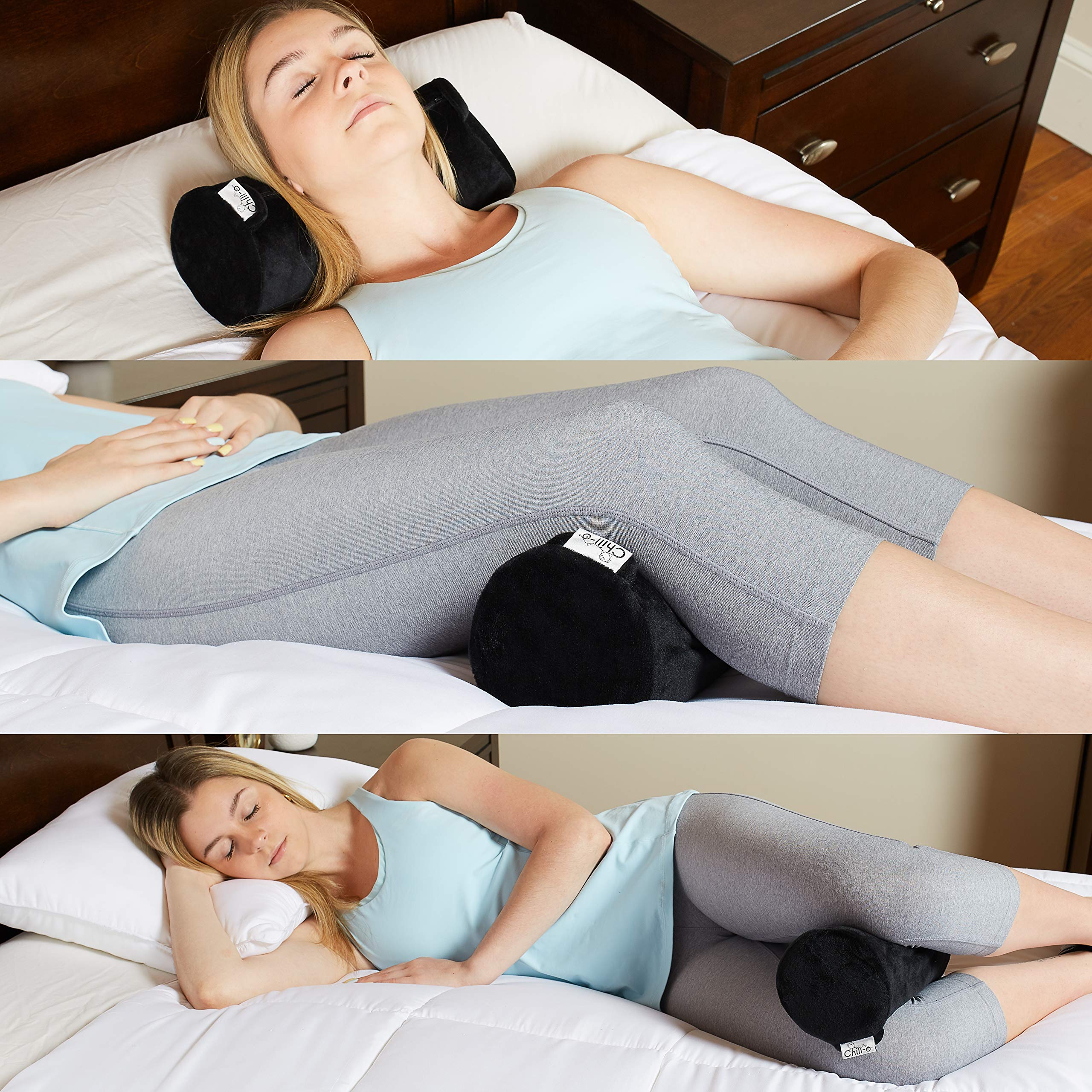 Chill-o Lumbar Support Pillow Roll for Lower Back, Neck, and Legs - Use in Chair, Car Seat, Bed, Office Chair (Can Reduce Back Pain and Strain) Removable Strap Allows for Many Uses - Great Gift