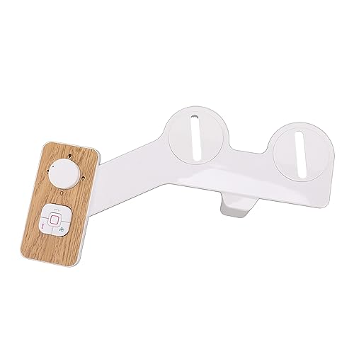 Hilitand Bidet Attachment, Toilet Bidet Attachment with 7/8 Copper Tee, Wood Grain Button Dual Nozzle Bidet Attachment, Ultra Slim Bidet, Bidet Attachments