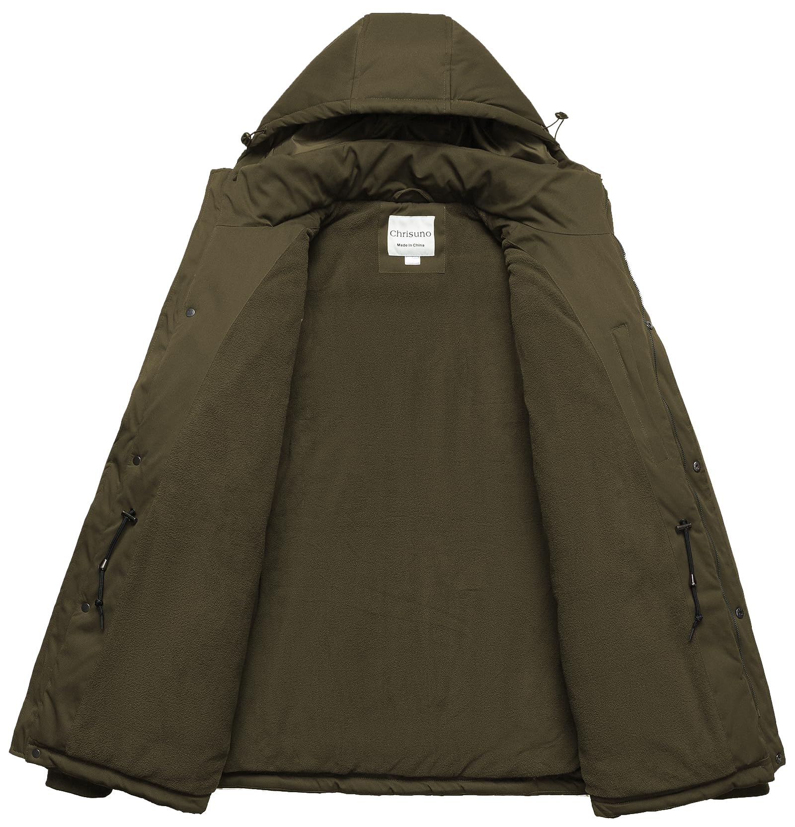 Chrisuno Big and Tall Winter Jackets Men Coats Long Parka Men's Hooded Warm Jacket Brown 6X