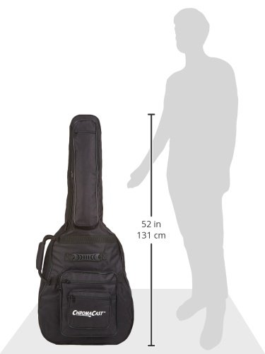 ChromaCast Acoustic Guitar 6-Pocket Padded Gig Bag with Guitar Strap and Pick Sampler