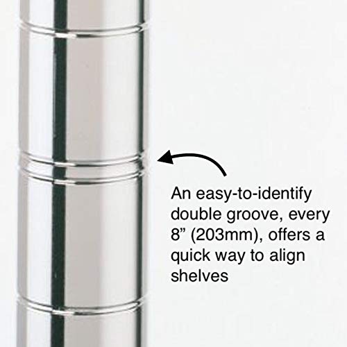 Metro 86P Metro Site Select Chrome Plated Steel Stationary Post, 1" Diameter x 86-5/8" Height (Pack of 4)