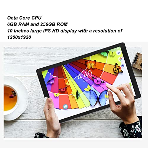 HD Tablet, Office Tablet Octa Core CPU Plug US 100-240V 10 Inch IPS 3 Study Card Slots (US Plug)