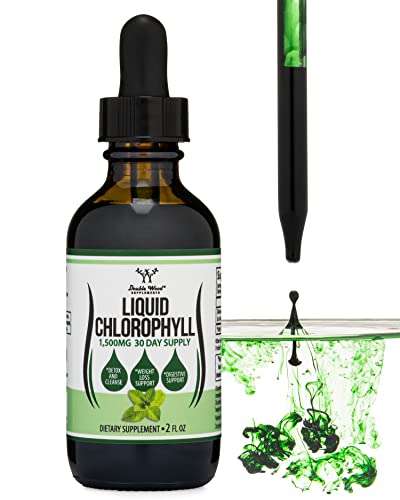 Chlorophyll Liquid Drops - Peppermint Flavored, Vegan Safe (Rich, Full Texture and Taste, Not Watered Down) for Skin Health, and Immune Function (Líquidas de Clorofila) by Double Wood