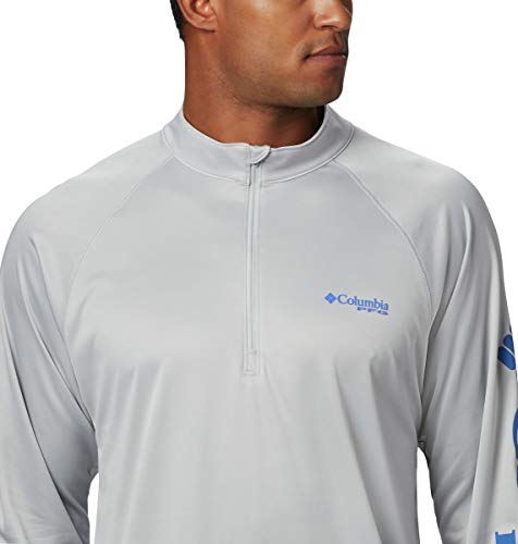 Columbia Men's PFG Terminal Tackle 1/4 Sleeve Zip Tee, Breathable, UV Sun Protection