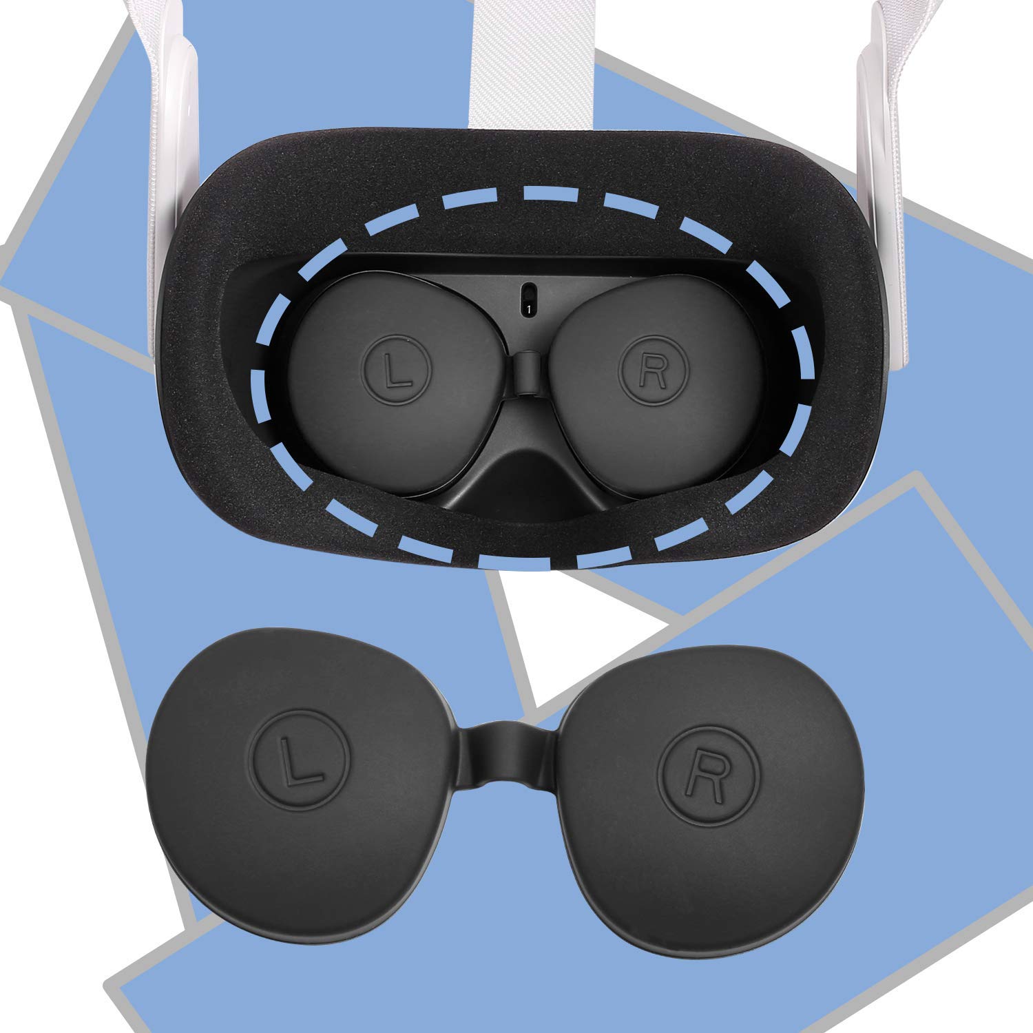 Topcovos VR Lens Cover for Oculus Quest 2 Dust Proof Cover for Oculus Quest 2 Anti-Dust Lens Protector