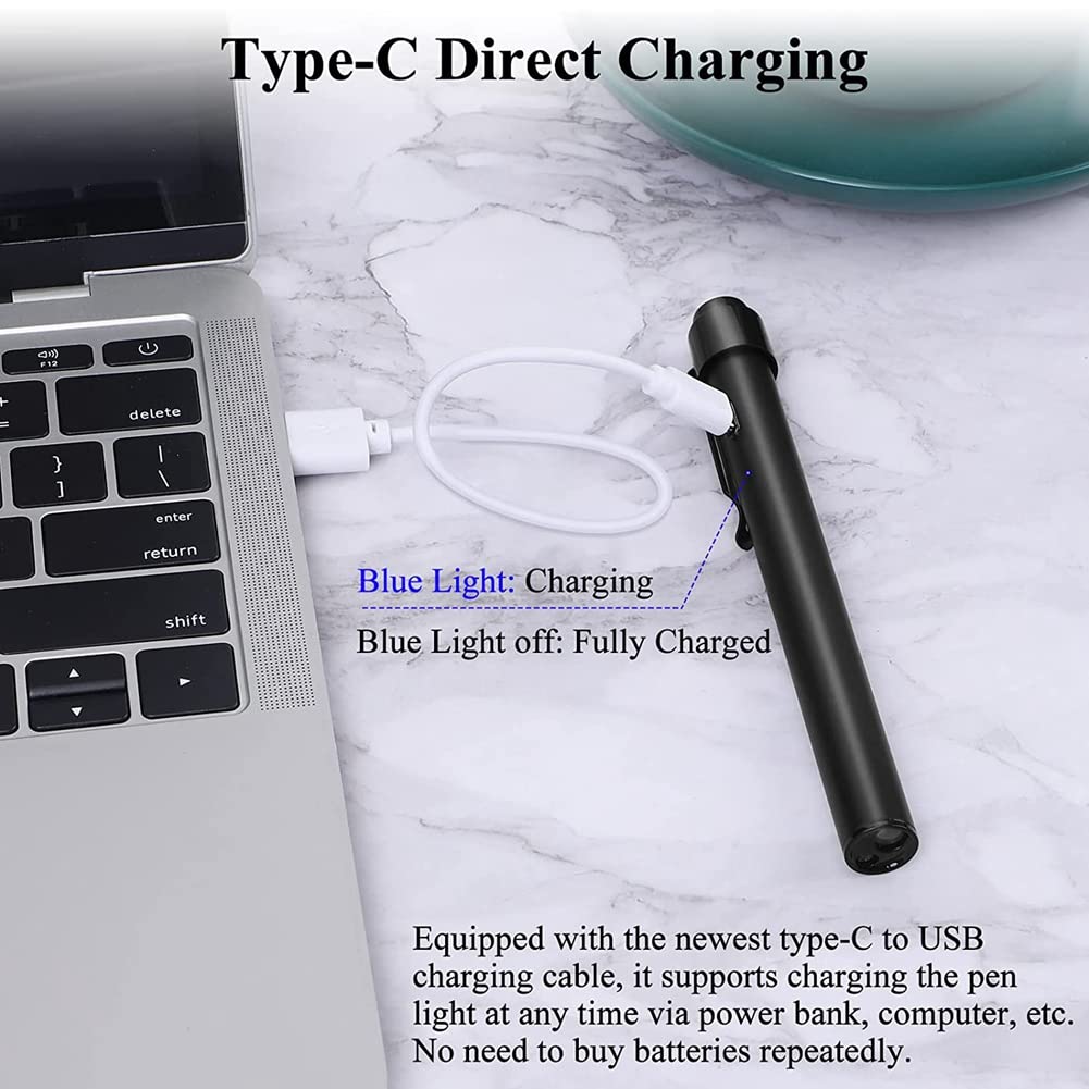 Hlsicnalm Pen Light Rechargeable Pen Light with Pupil Gauge LED Penlights USB Rechargeable Penlight Gifts for Nurses Nursing Student