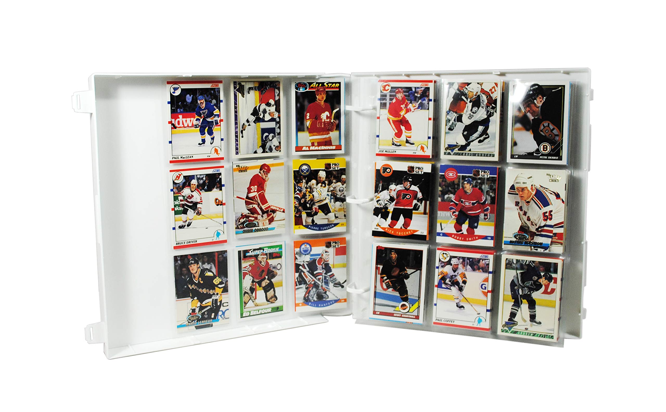 Unikeep Hockey Themed Trading Card Collection Binder with Trading Card Pages. The Binder/Case Is Fully Enclosed to Protect the Cards (Faceoff, Poly Rings)