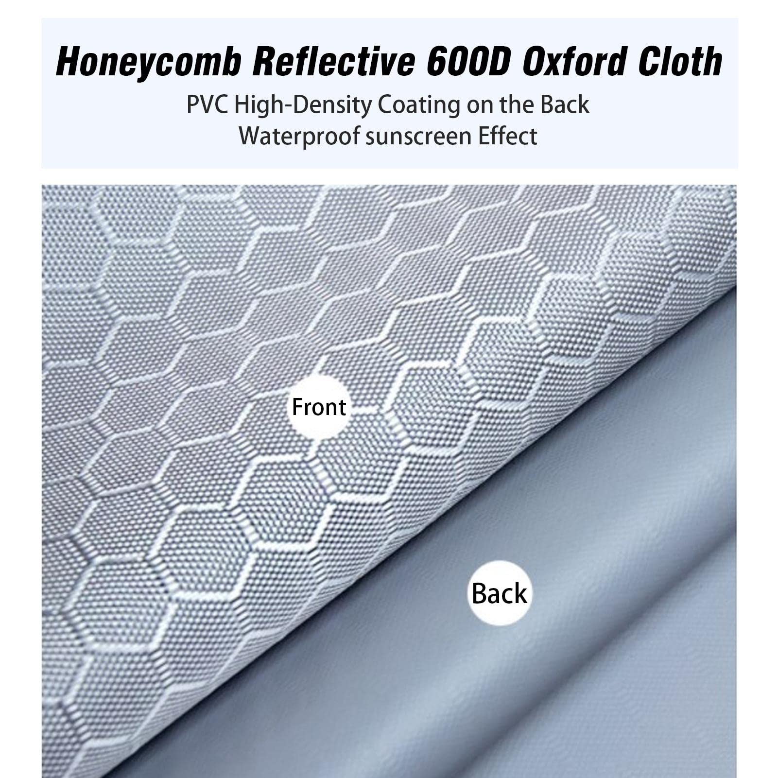 FEBUD Air Conditioner Cover, 600D Oxford Waterproof Dustproof Sun Protection AC Unit Cover with Honeycomb Mesh Design & Vent Hole, Square AC Cover for Outside Units