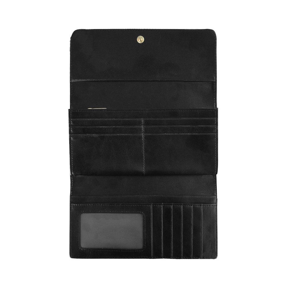 Unique Custom Colorful Autism Awareness Puzzle Wood Women Trifold Wallet Long Purse Credit Card Holder Case Handbag