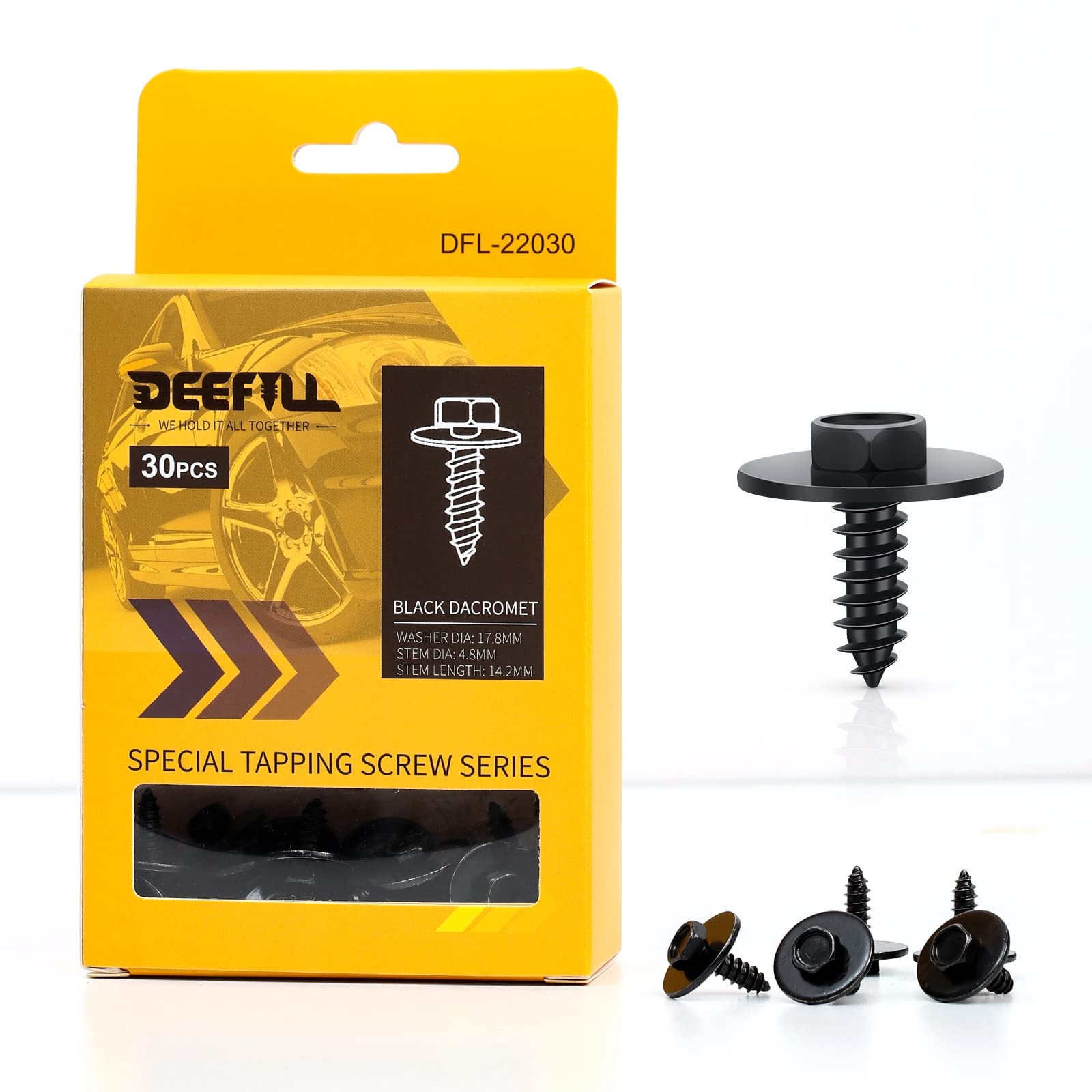 DEEFILL 30pcs M4.8-1.61 8mm Hex Head Bumper Cover Fender Liner Engine Shields Splash Guard Rocker Panel Screw Bolt Fit for E90 E83 E82 E71 E70 E66 E63 E60 E46 Replace 07147129160, 07-14-7-129-160