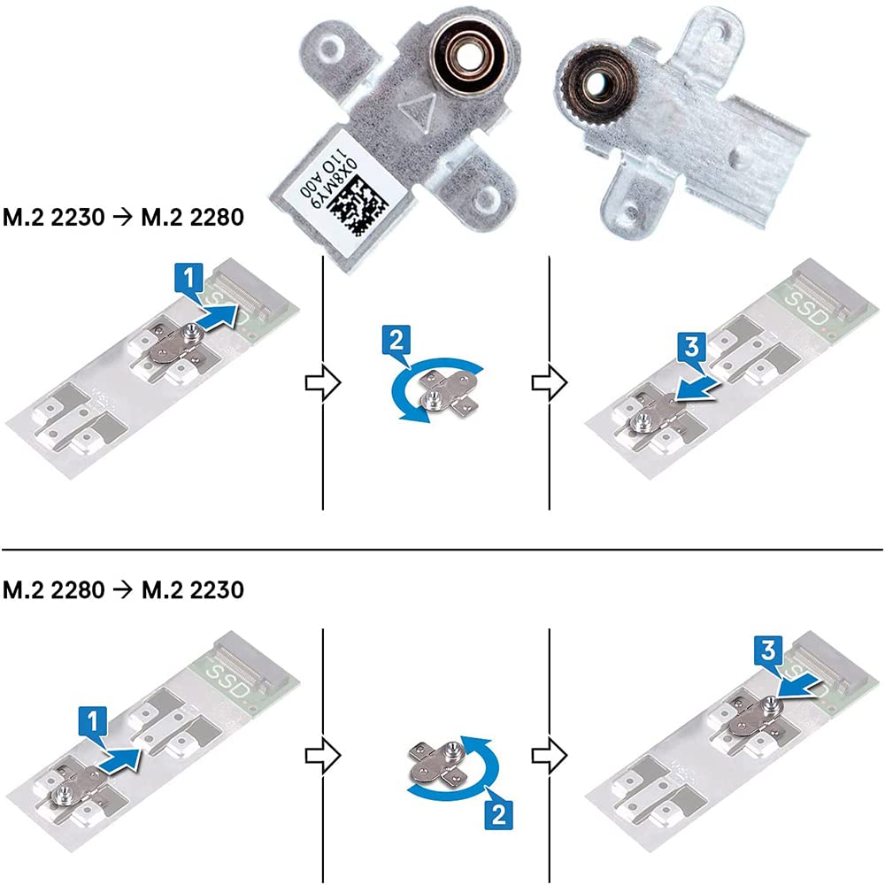 HYY 2280 M.2 SSD Heatsink Cover + Hard Drive Support Bracket Solid-State Drive Mounting Metal Replacement for Dell G15 5510 5511 5515 Alienware M15 R5 M15 R6