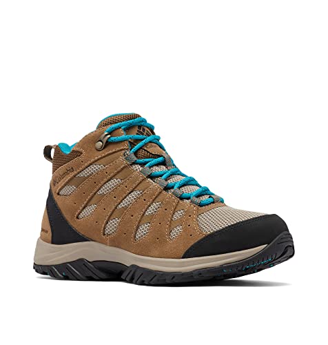 Columbia Women's Redmond III Mid Waterproof Walking Shoe Hiking, Khaki II/Sea Level, 10