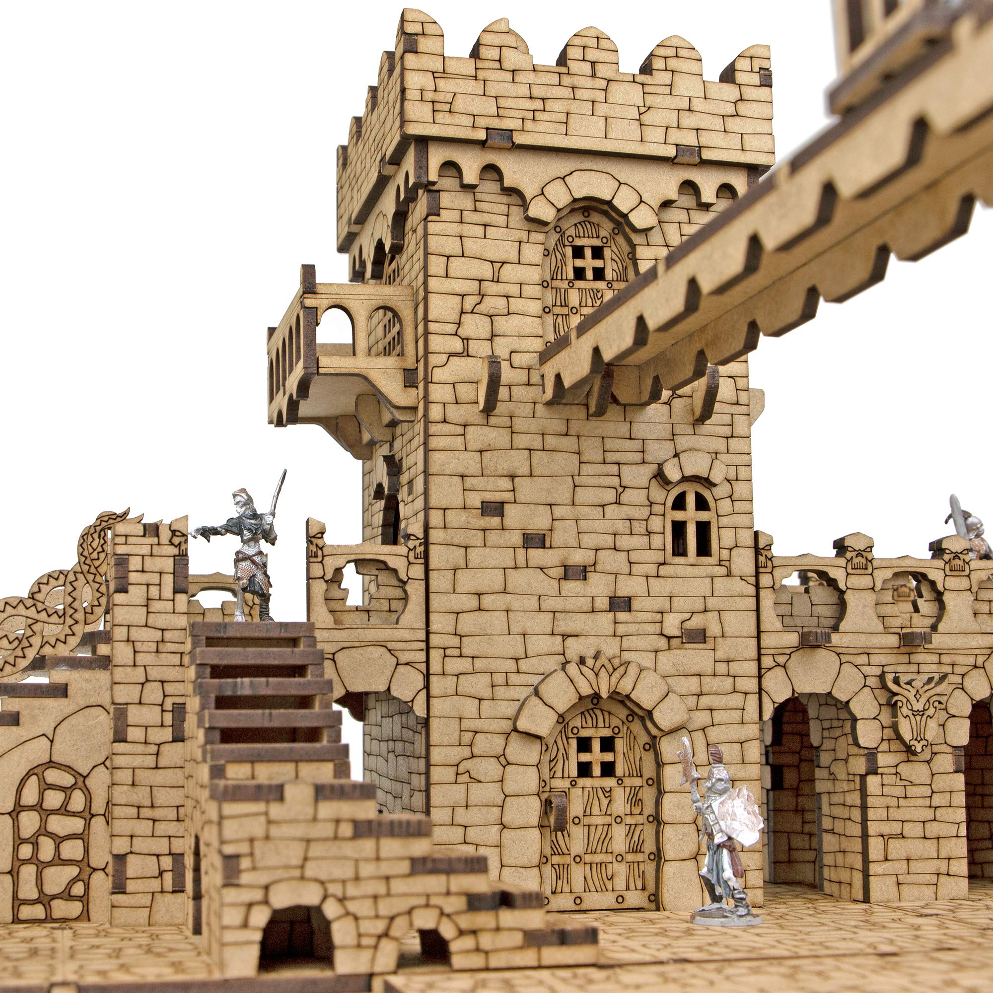 TowerRex 3D Modular Battle Map D&D Terrain Prison Buildings - DND Accessories, Set for Dungeons & Dragons, Pathfinder, Warhammer, Tabletop Battle mat Grid, Wargaming Terrain for 32mm 28mm Miniatures