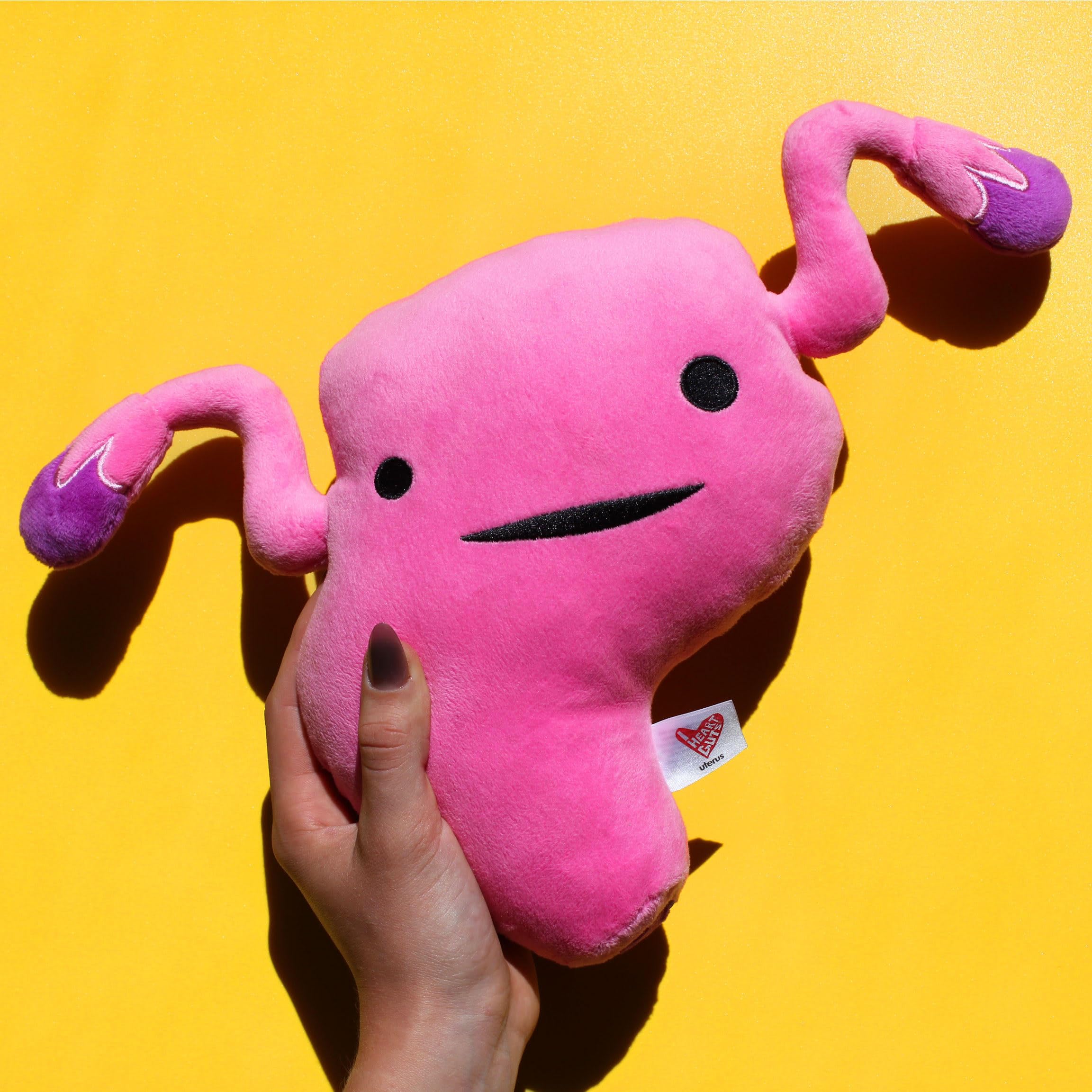 I Heart Guts Uterus Plush - Get a Womb - Soft & Cuddly Plush Uterus Pillow, Educational Stuffed Animals for Gynecology Residents, Obstetricians, Med Students, Endometriosis Gifts
