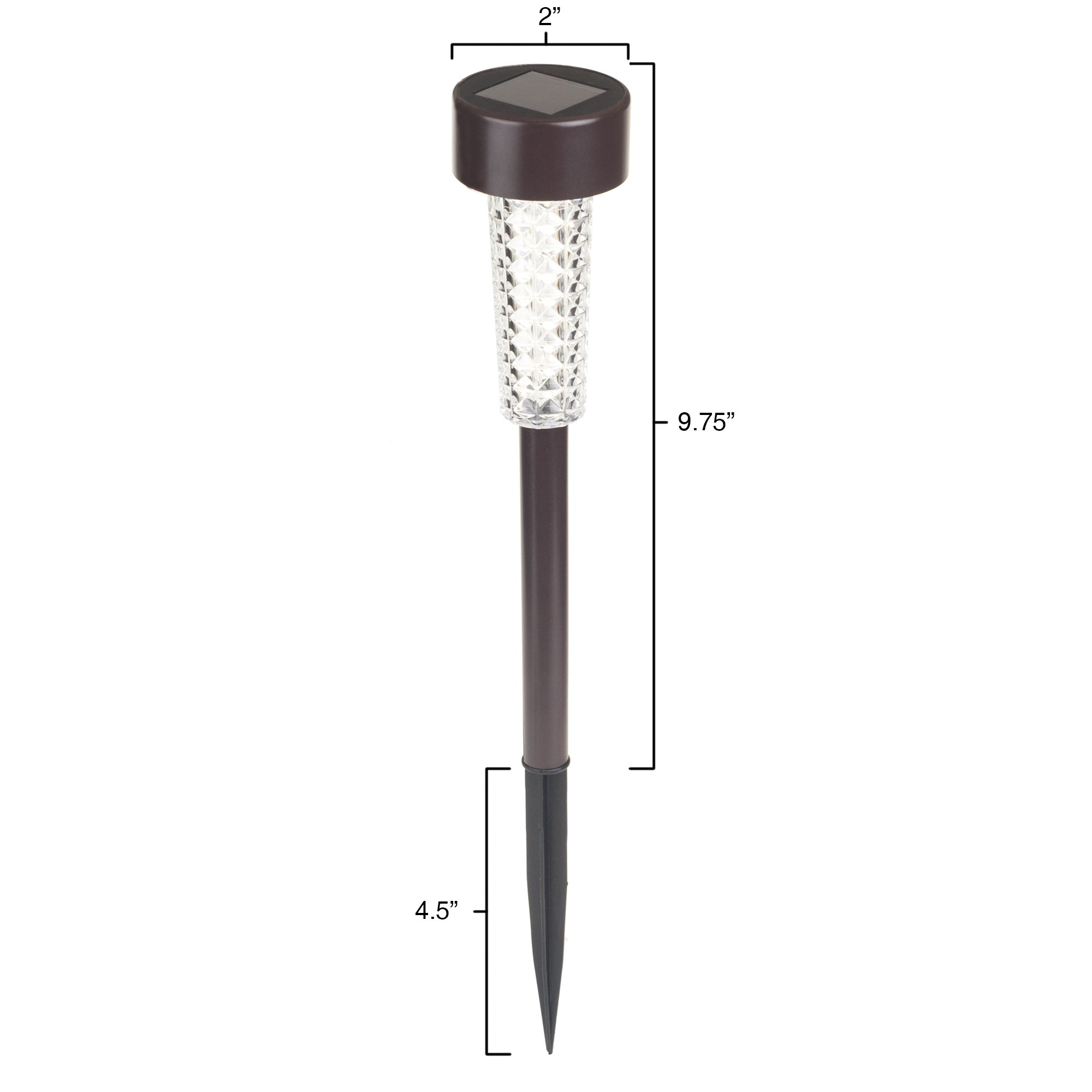 Pure Garden 50-175 Bronze Solar Powered Lights (Set of 6)-LED Outdoor Stake Spotlight Fixture for Gardens, Pathways, and Patios, 14.25” (H) x 2” (L) x 2” (W)