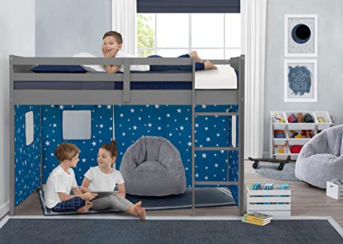 Delta Children Loft Bed Tent - Curtain Set for Twin Loft Bed (Bed Sold Separately), Blue Stars