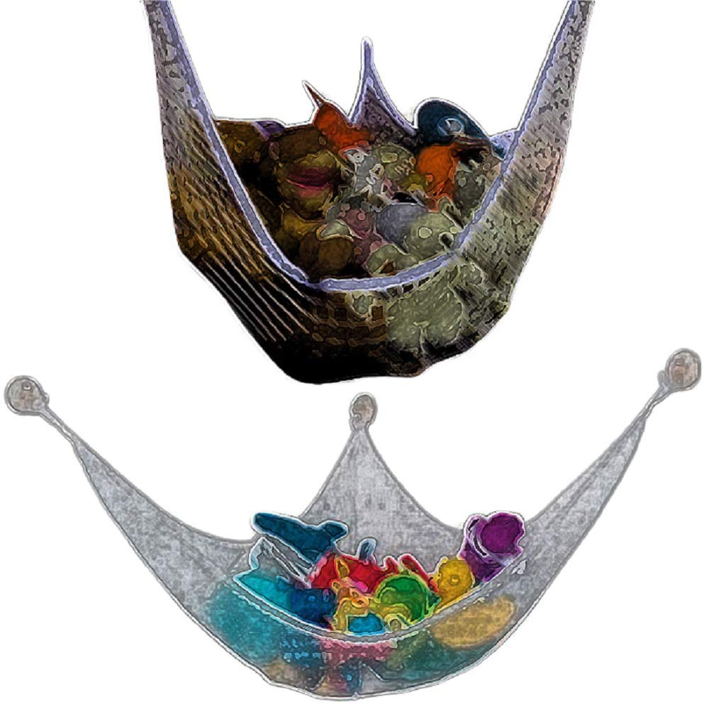 Toxz Large Deluxe Pet Toy Mesh Net Storage Corner Stuffed Animals Toys Toy Hammock Net,Organize Storage Net,127 x86 x 86(cm)
