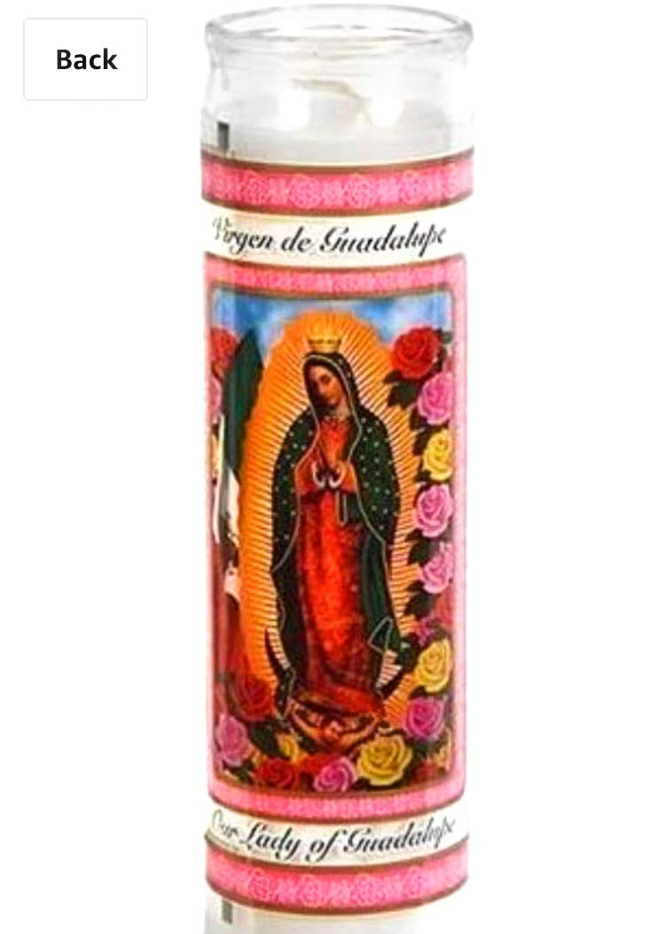 Our Lady of Guadalupe Religious Candle, Devotional, Vigil, Novena, Prayer, Saints, Candles, White, 12pk (1 Case)