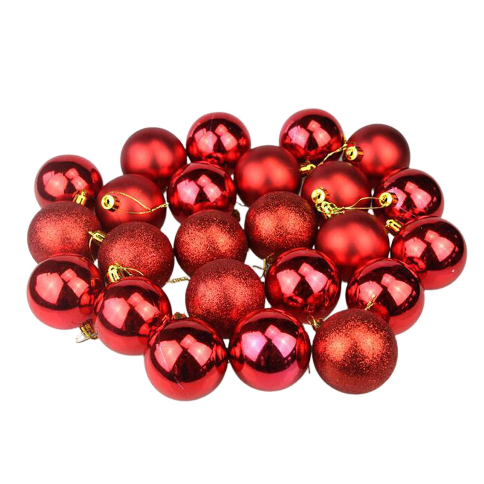 Christmas Balls Ornaments | Christmas Balls Decoration Set,Shatterproof Christmas Tree Decorations Red Balls with Loop for Holiday Party Home Decor Buogint