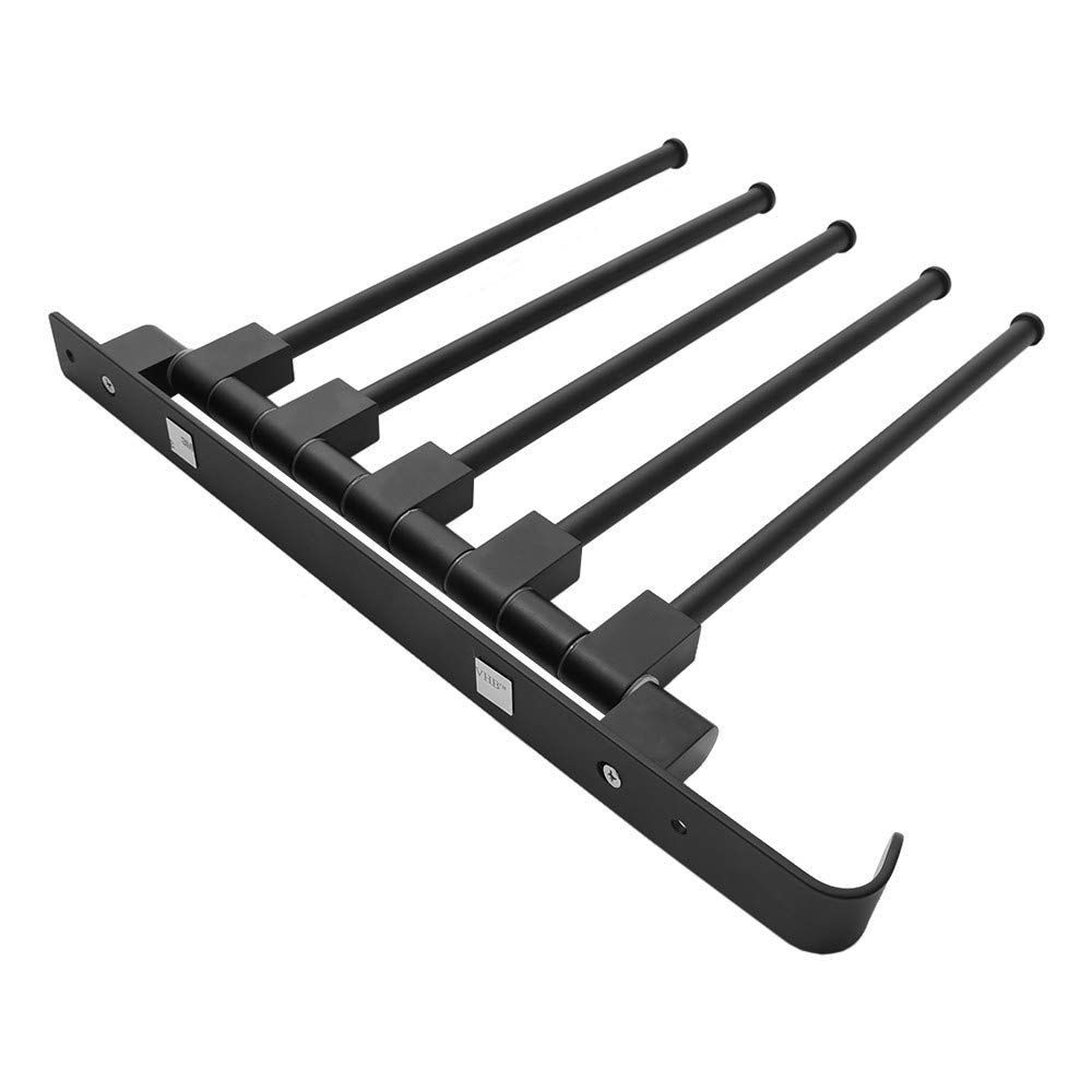 Toxz Swivel Towel Holder 5-Arm Swing Bar Wall Mount Rack Towel Hanger for Bathroom,Rustproof Waterproof Oxidized Alluminum Material(Ship from US!)