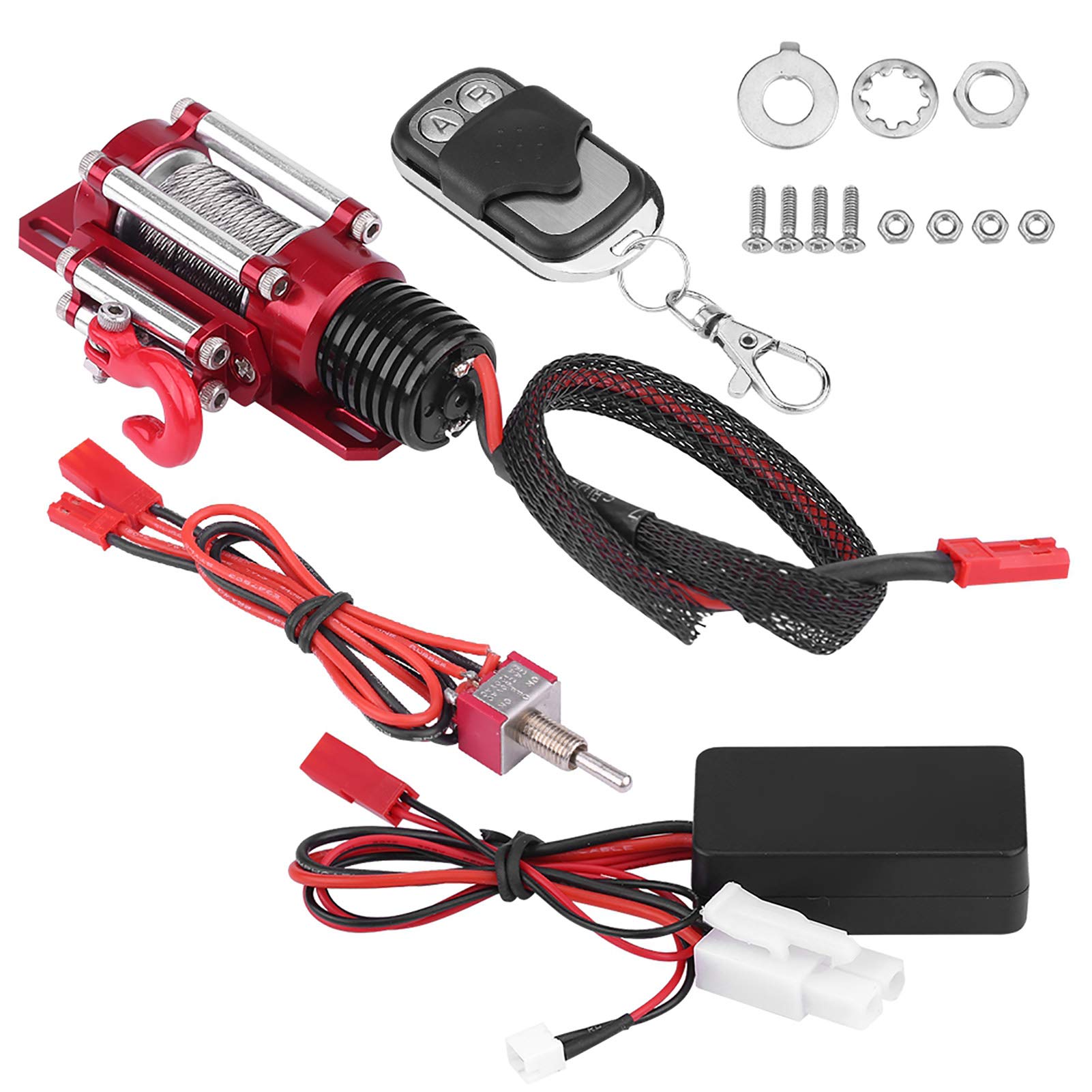 Tbest Inch 1 10,Trx4 Body,Trx4,Rc Winch,Slash Electric Winch,Rock Crawler Accessories 1 10 Scale Rc Model Vehicle Crawler Car Accessory Metal Winch with Remote Controller