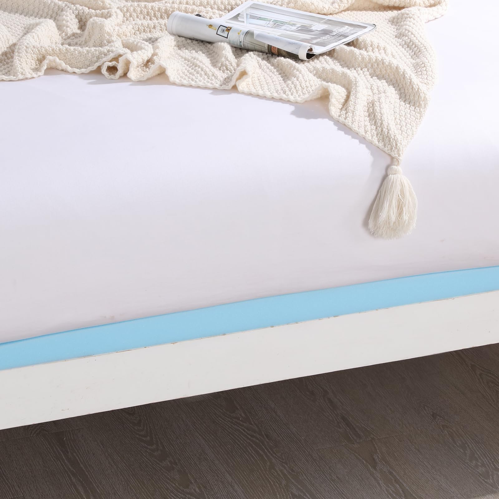 HOMBYS High Density Mattress Sag Support Memory Foam Under Mattress Support Pad to Fix Saggy Beds-Trapezoidal Shape 2 Inches Extra Thick Ideal for Sags Deeper 1 Inch-2 Inch