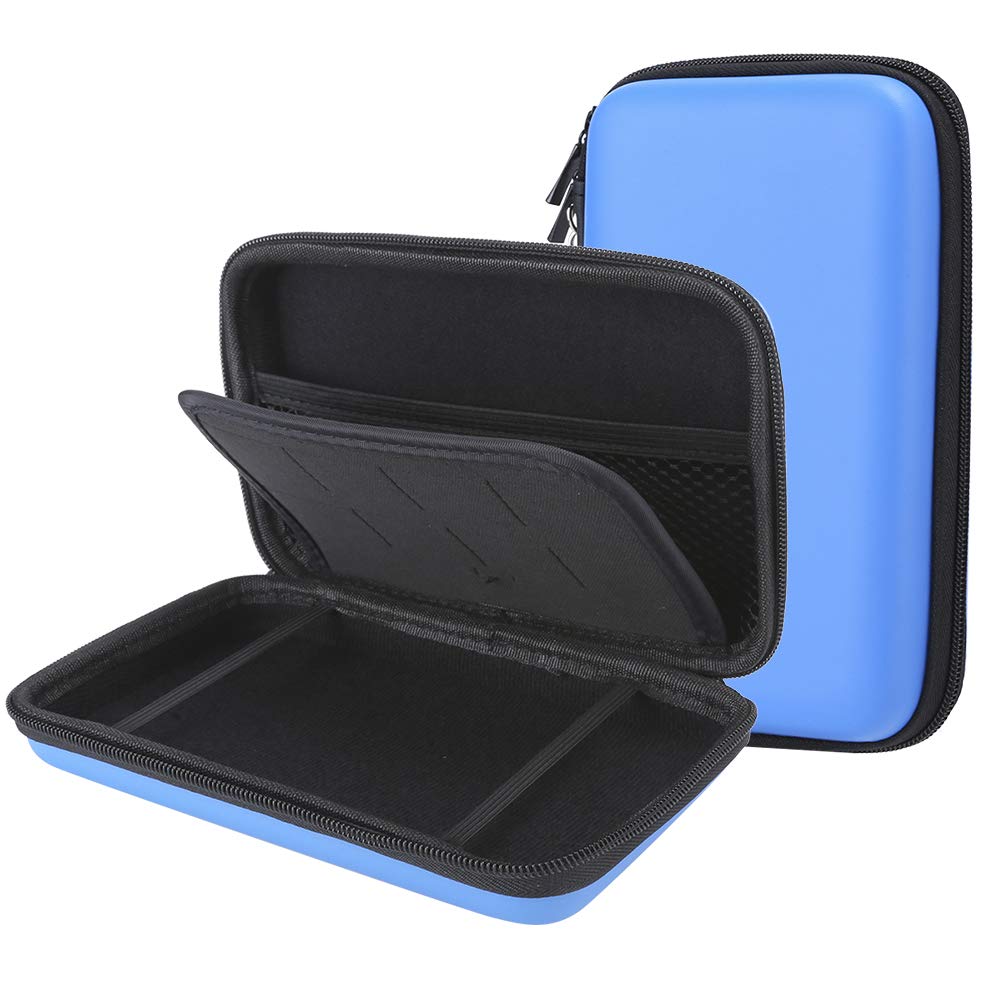 Convenient to Carry Game Accessory Used to Store Hard Game Console Bag Double‑Layer Nylon Compartment Elastic Glue Frame for Home Office 3Ds 3Ds XL(Blue)