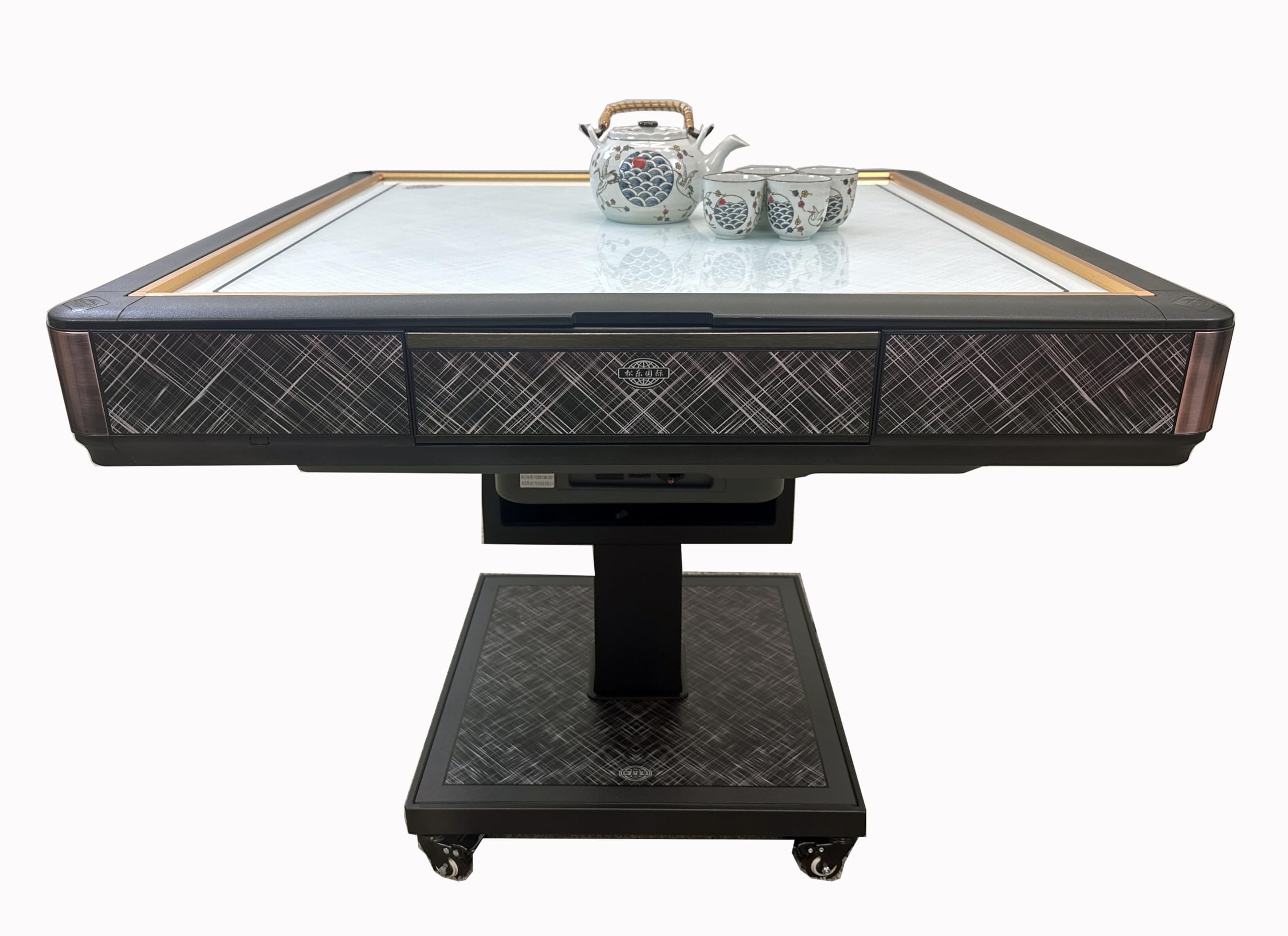 USA MJ Table 40mm Folding Automatic Mahjong Table with Wheels Drawers, Comes 2 Sets Tiles (Blue & Green) & 1 Table Dust Cloth Save Time Play More!! 40mm 中号麻將牌