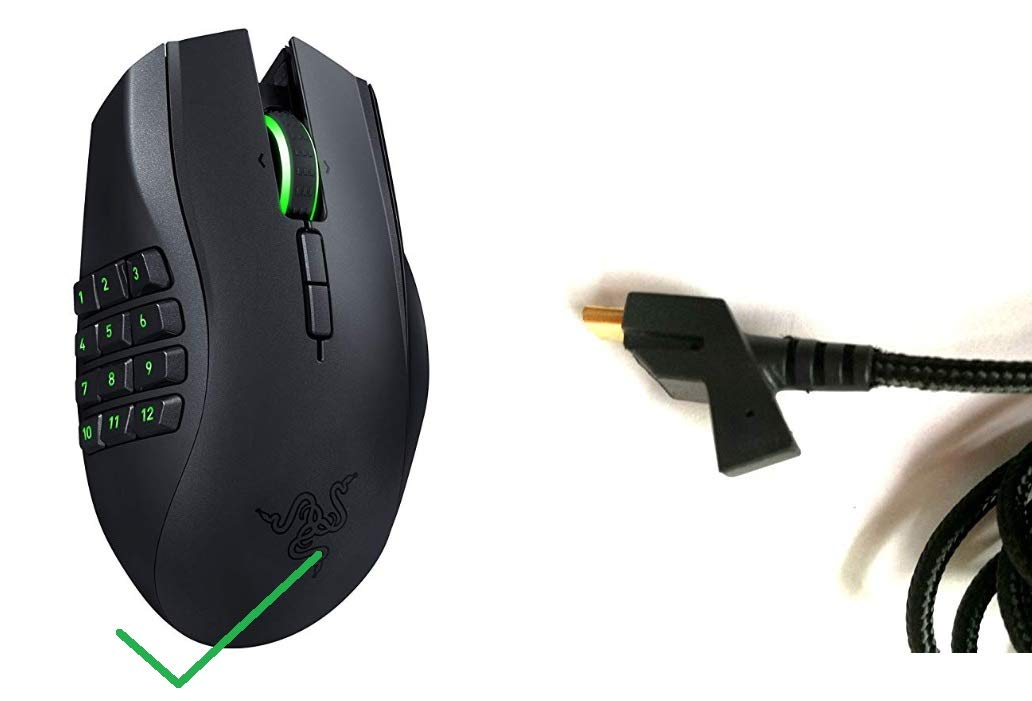 USB Mouse Charging Cable & Cord for Razer Naga Epic Chroma MMO Wireless Gaming Mouse (Not Work for Razer Epic Wireless Mouse and Others)