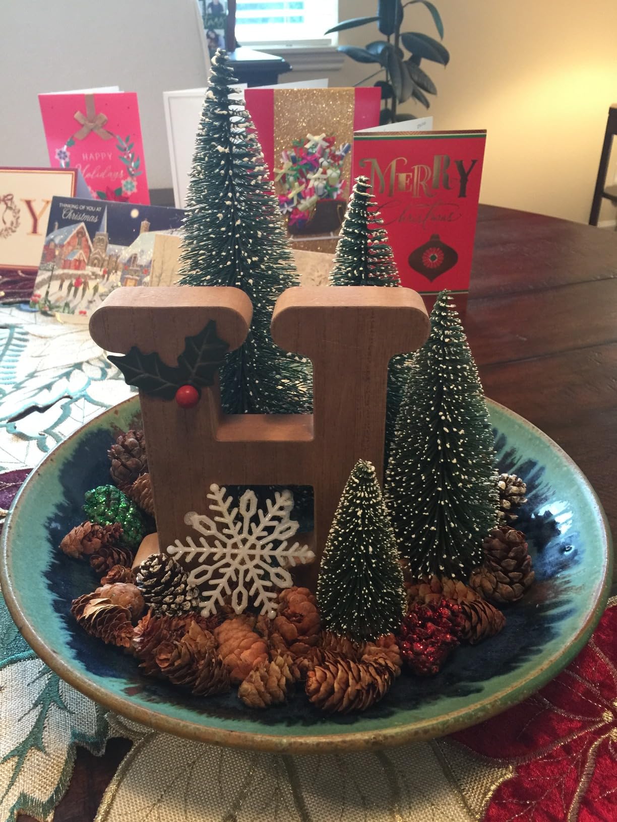 Christmas Decorations Indoor Home Decor, Artificial Mini Christmas Tree, Fake Xmas Trees for Kitchen Mantel Office Bedroom Window Table Top