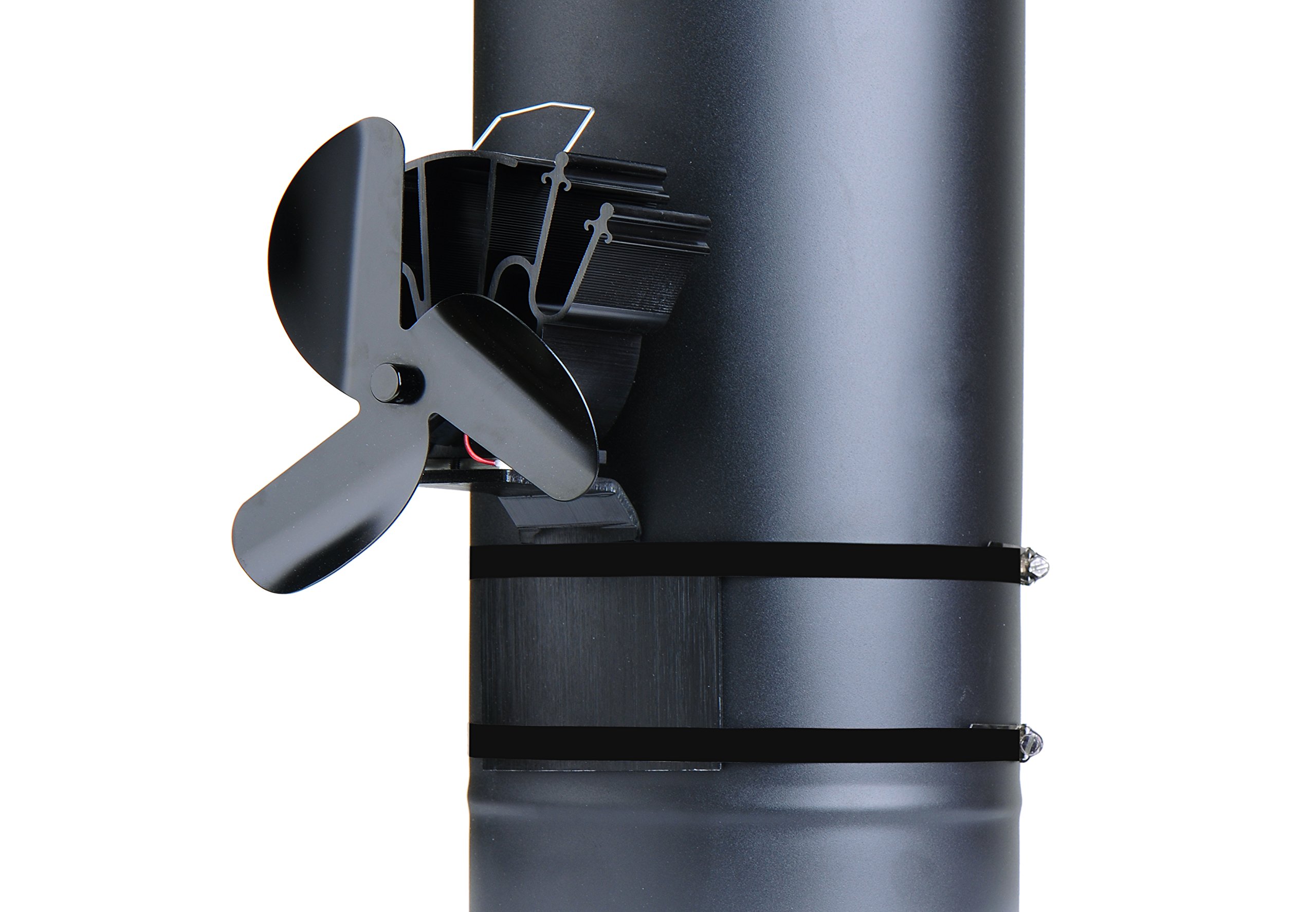 Tomersun New Designed Stove Pipe Fan for Incline Surface Fixed on The Chimney Pipe of Wood/Log Burner/Fireplace