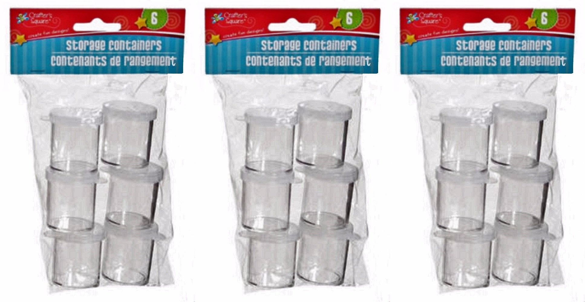 Mini Storage Containers for Arts and Crafts, 3-pk Set (1.5 x 1.25 Inches)