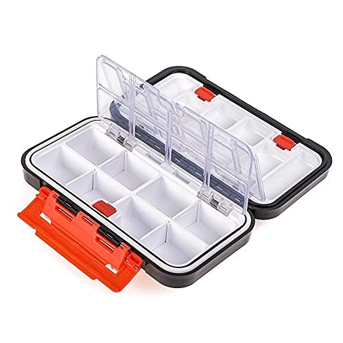 Fishing Tackle Box Fishing Accessories Multifunctional Opening and Closing Bait Box Bait Accessory Box(L,Grey)
