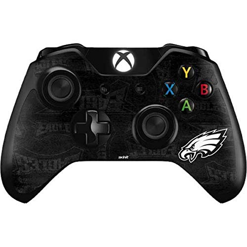 Skinit Decal Gaming Skin Compatible with Xbox One Controller - Officially Licensed NFL Philadelphia Eagles Black & White Design