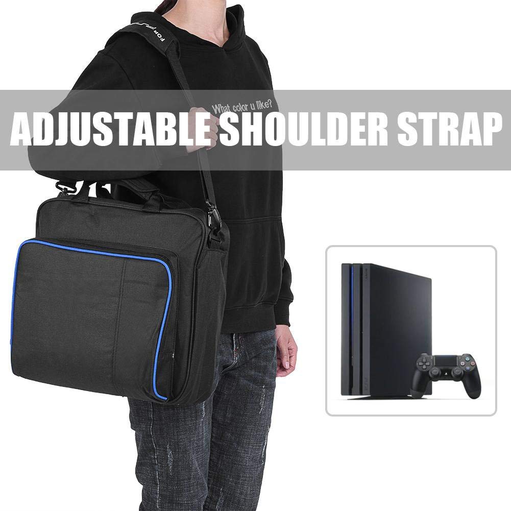 Travel Carrying Case, Portable Storage Bag Organizer for PS4 & PS4 Systems Multifunctional Travel Storage Bag Handbag/Shoulder Bag for Play Station VR Gear Console Equipment, Black