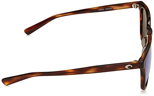 Costa Del Mar Mens Sullivan Square Sunglasses, Matte Tortoise/Blue Mirrored Polarized-580G, 52 mm
