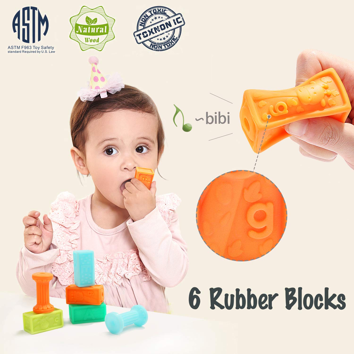 TOP BRIGHT Wooden Building Blocks Toddlers 1-3,Baby Blocks 12-18 Months,Toy Blocks for 1 2 3 Year Old 80 Piece