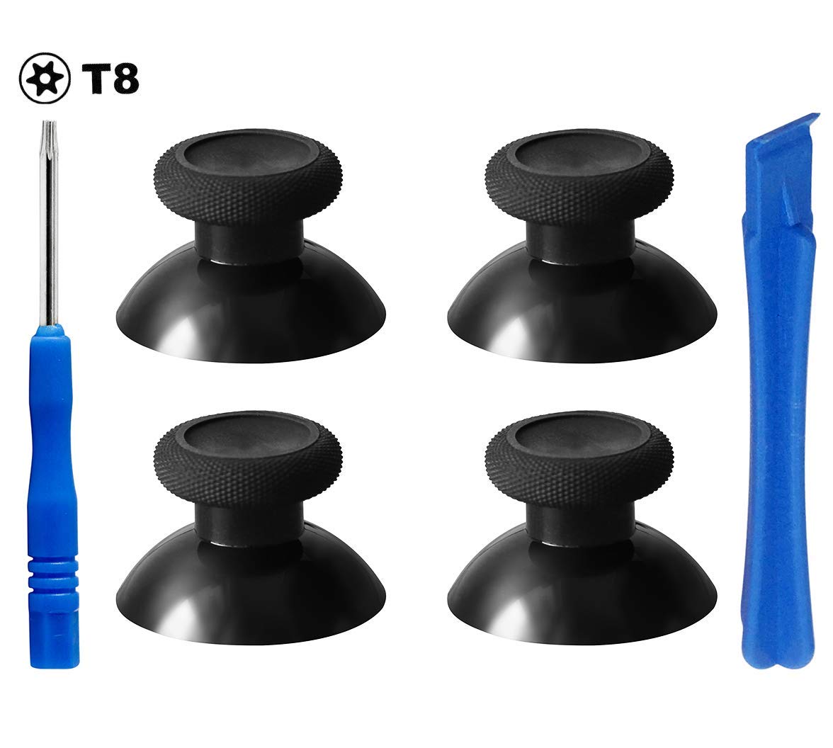 E-MODS GAMING 4X Replacement Analogue Thumbsticks for Xbox One/ PS4 Controllers (Black)