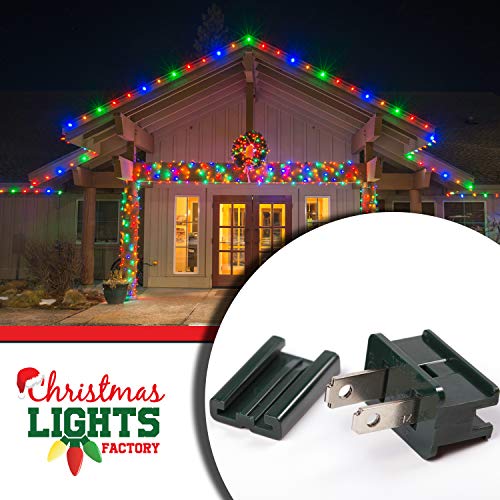 CHRISTMAS LIGHTS FACTORY - Male - Vampire Plug - Gilbert Plug - Slide Plug - 10 Plugs - SPT-1 - Green - Create custom extension cords or custom light strings for your holiday lighting display.