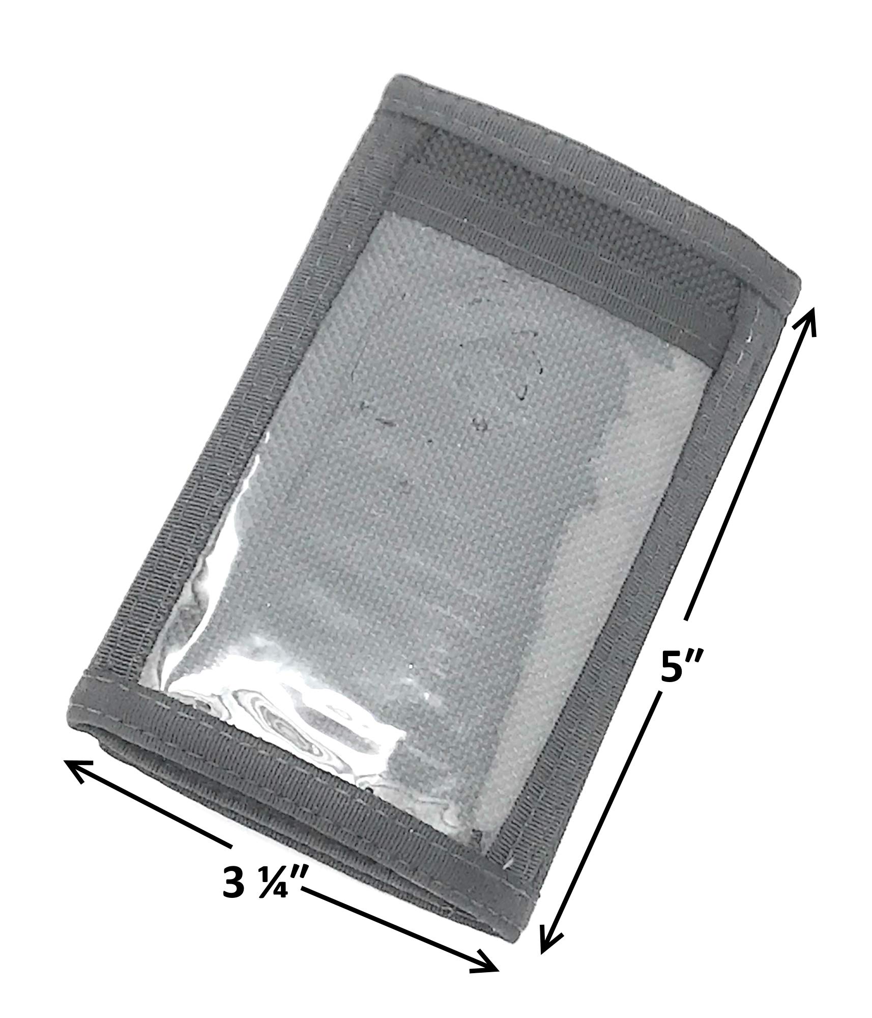 Trifold with Inside and Outside ID Window. Black Ballistic Nylon. Made in USA. (Black)