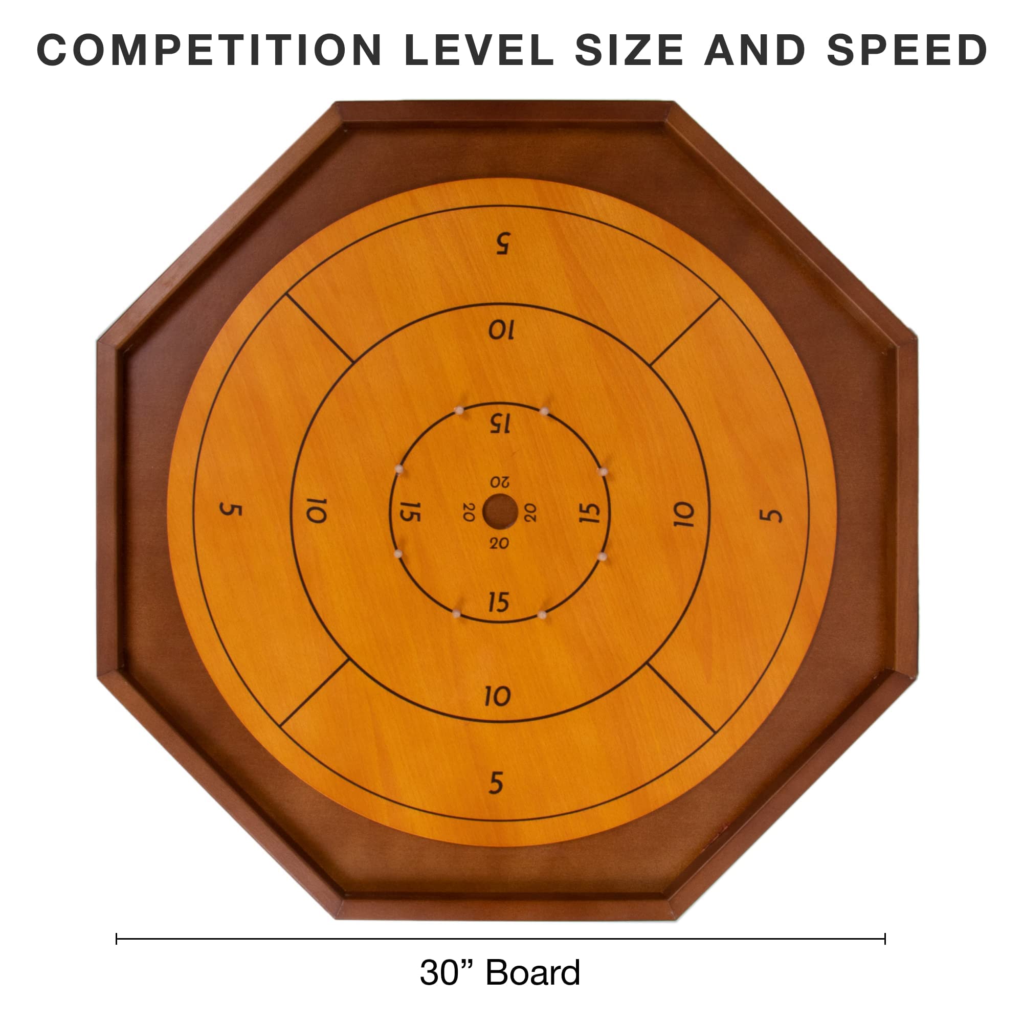 Tournament Crokinole & Checkers | Classic Dexterity Board Game for Two Players | 24 Black & White Discs & Game Board | 30 Inch