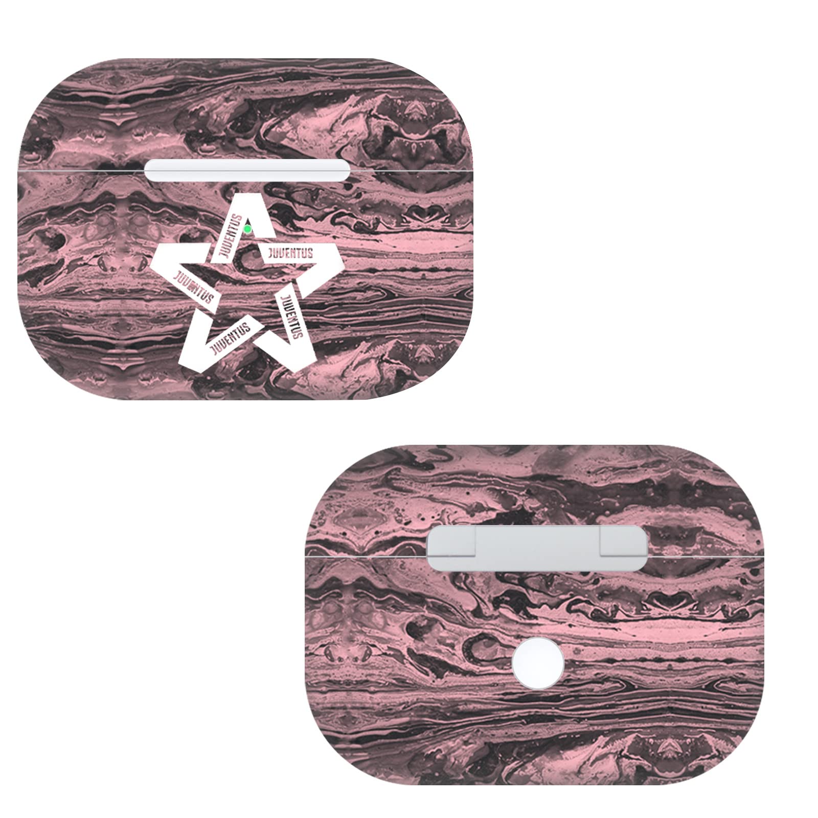 Head Case Designs Officially Licensed Juventus Football Club Black & Pink Marble Logo Art Vinyl Sticker Skin Decal Cover Compatible with Apple AirPods Pro