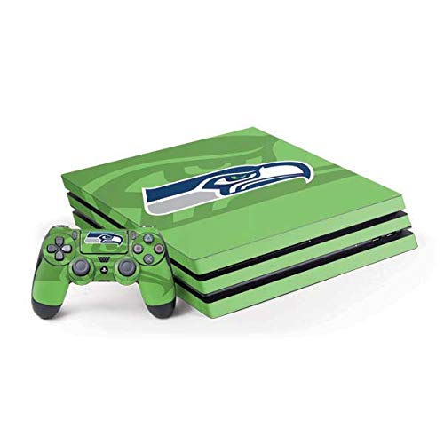 Skinit Decal Gaming Skin Compatible with PS4 Pro Console and Controller Bundle - Officially Licensed NFL Seattle Seahawks Double Vision Design