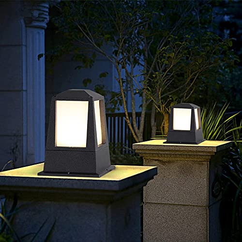 ZMY Modern Industrial Minimalism Pole Lantern Outdoor Waterproof Rust-Proof Column Lamp Villa Fence Garden Door Post Lighting Courtyard Home Pillar Light Pathway Illumination E27 Edison