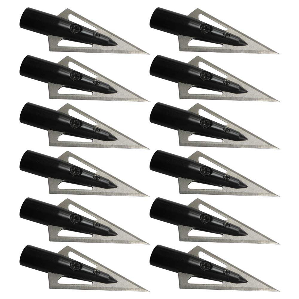 e5e10 135 Grain Metal Broadheads 2 Blade Hunting Arrowhead for DIY Wood Arrow Longbow for Hunting 12pcs