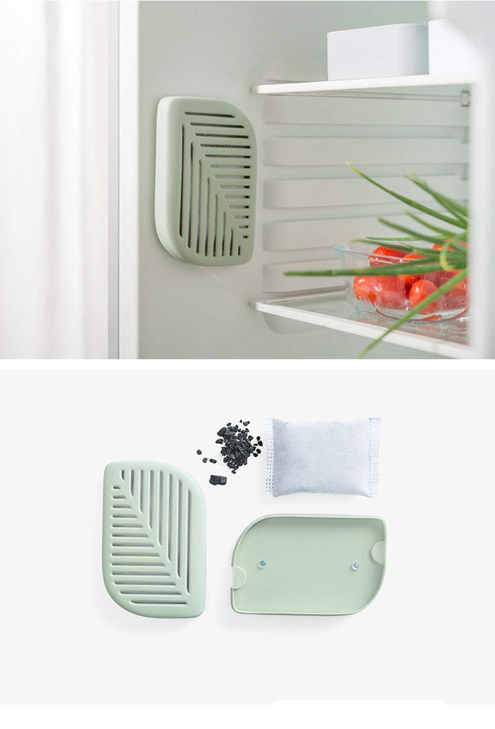 Toxz Refrigerator Deodorization Box,Live Bamboo Box Wardrobe in Addition to Taste Box,Charcoal in Addition to Taste Bag Storage Box,15 10 cm,with Box and Carbon Bag