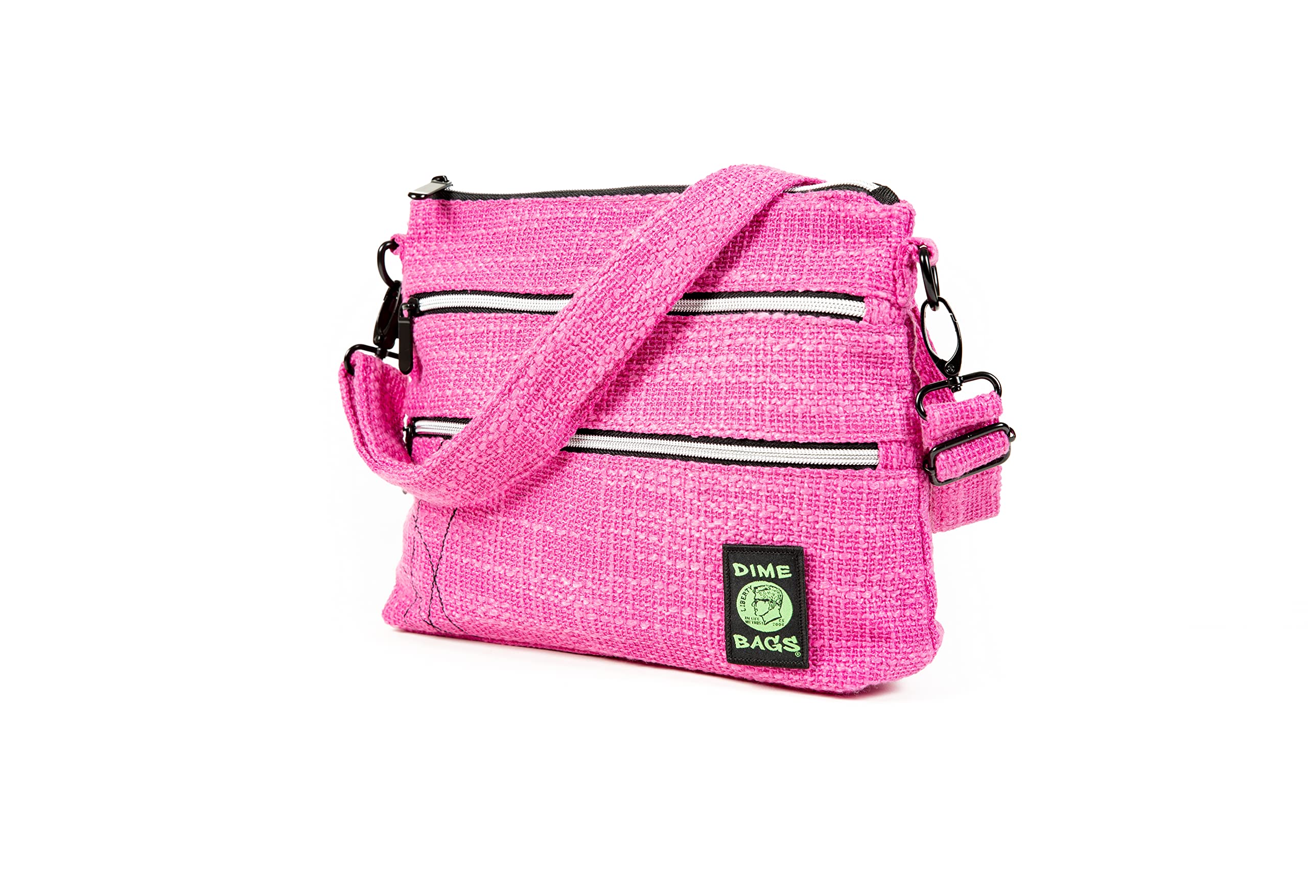 DIME BAGS - Day Tripper - Hemp Shoulder Bag, Crossbody and Clutch Purse, Custom Interior Lining by Ellie Paisley (Black)