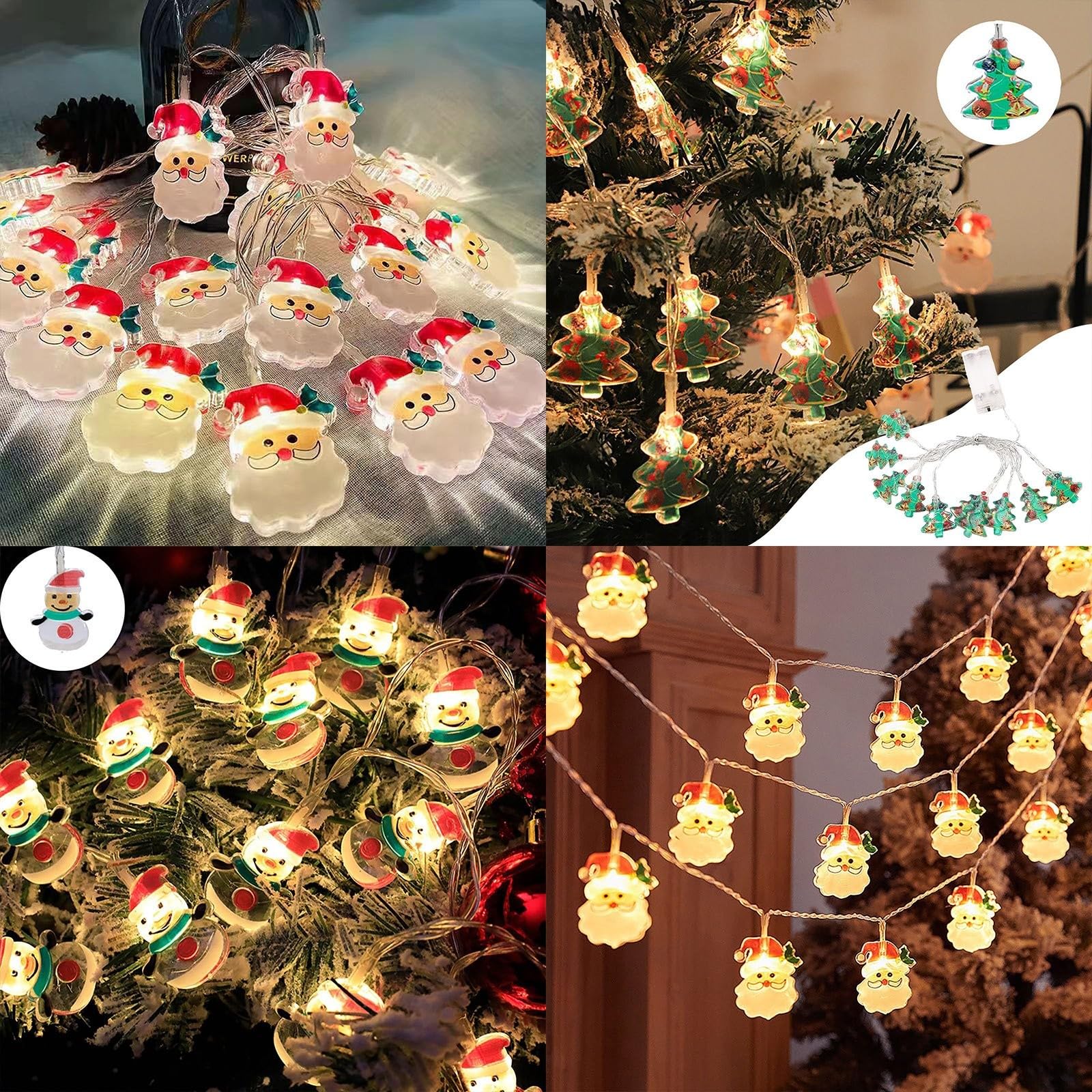 Christmas String Lights 4.92 Feet 10 LED Light Battery Xmas Fairy String Lights Operated Light String Candy Santa Christmas Tree Lights for Home Garden Wedding Party Patio Indoor Outdoor Decor