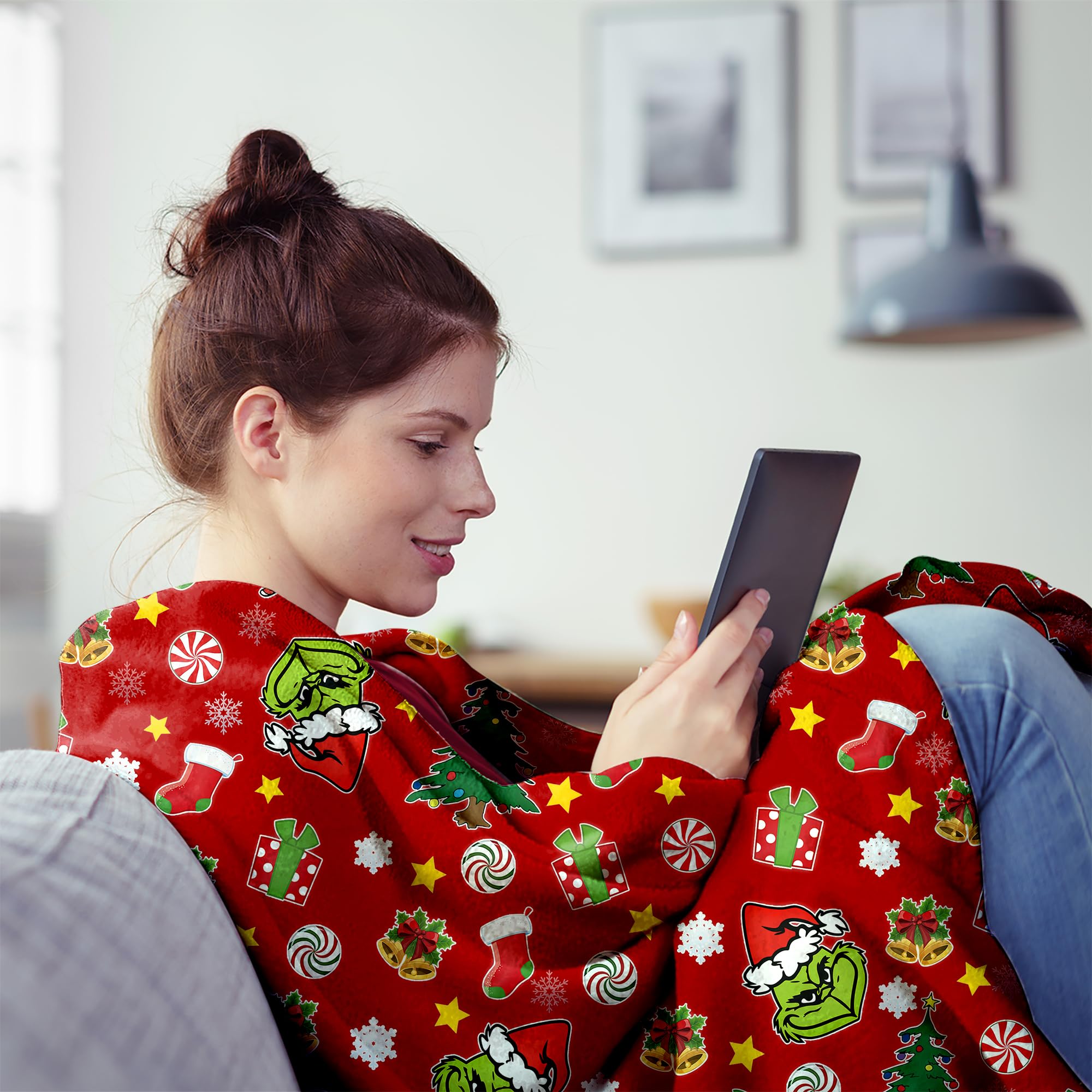 Christmas Throw Blanket for Couch Sofa Bed Home Decorations,Christmas Decor Gifts 50x40 (Christmas Red)