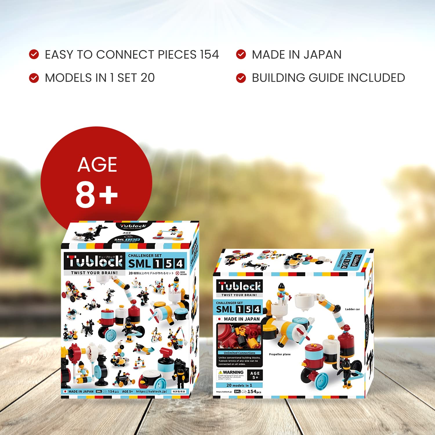 Tublock Challenger Set (SML 154 Pieces) | Creative & Educational Brick Building Toys for Girls & Boys | Easy to Connect Building Bricks Set | Innovative Curved Bricks for Building with Movable Pieces
